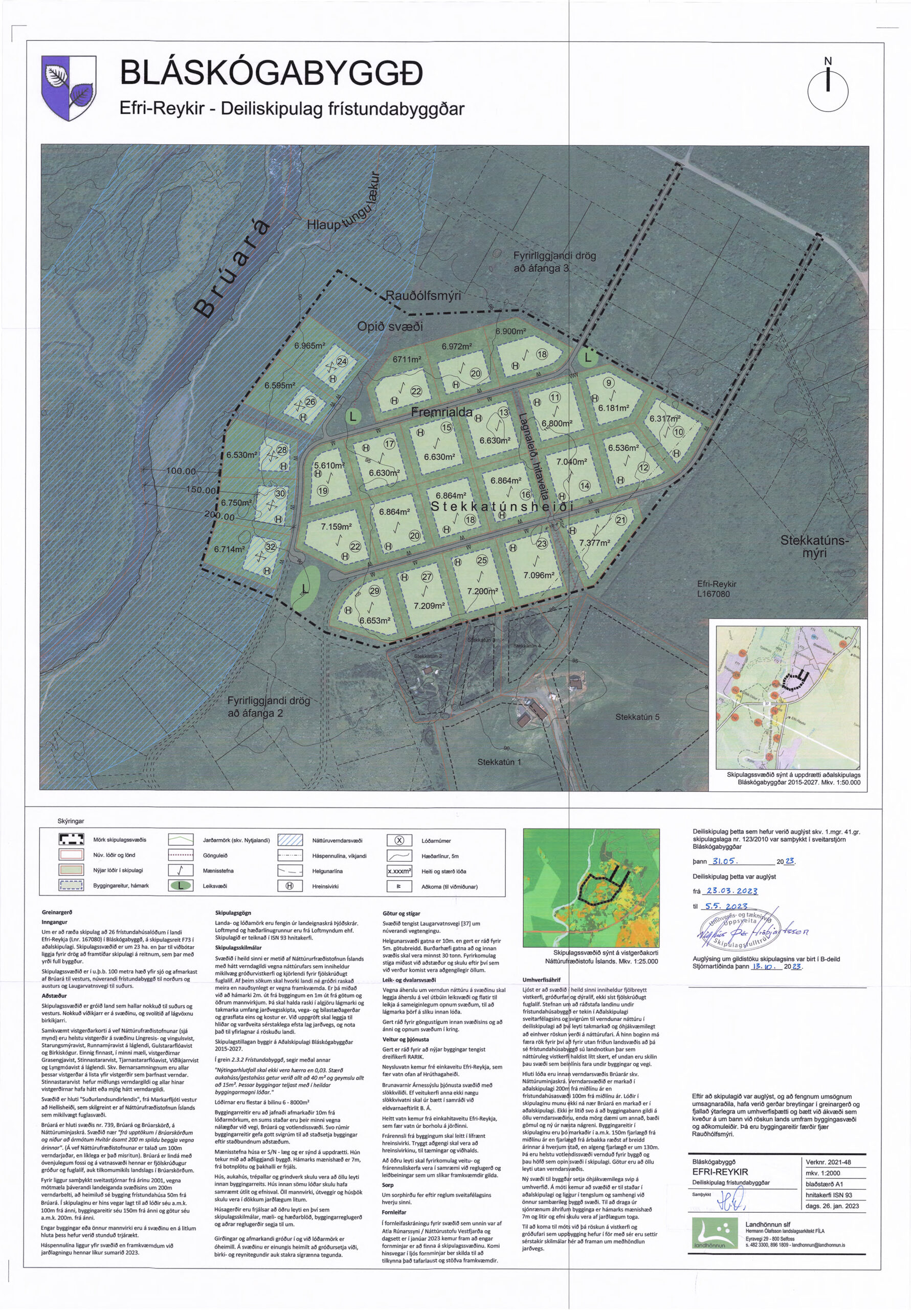 Deiliskipulag – Reykjaskógur – Efri-Reykjum